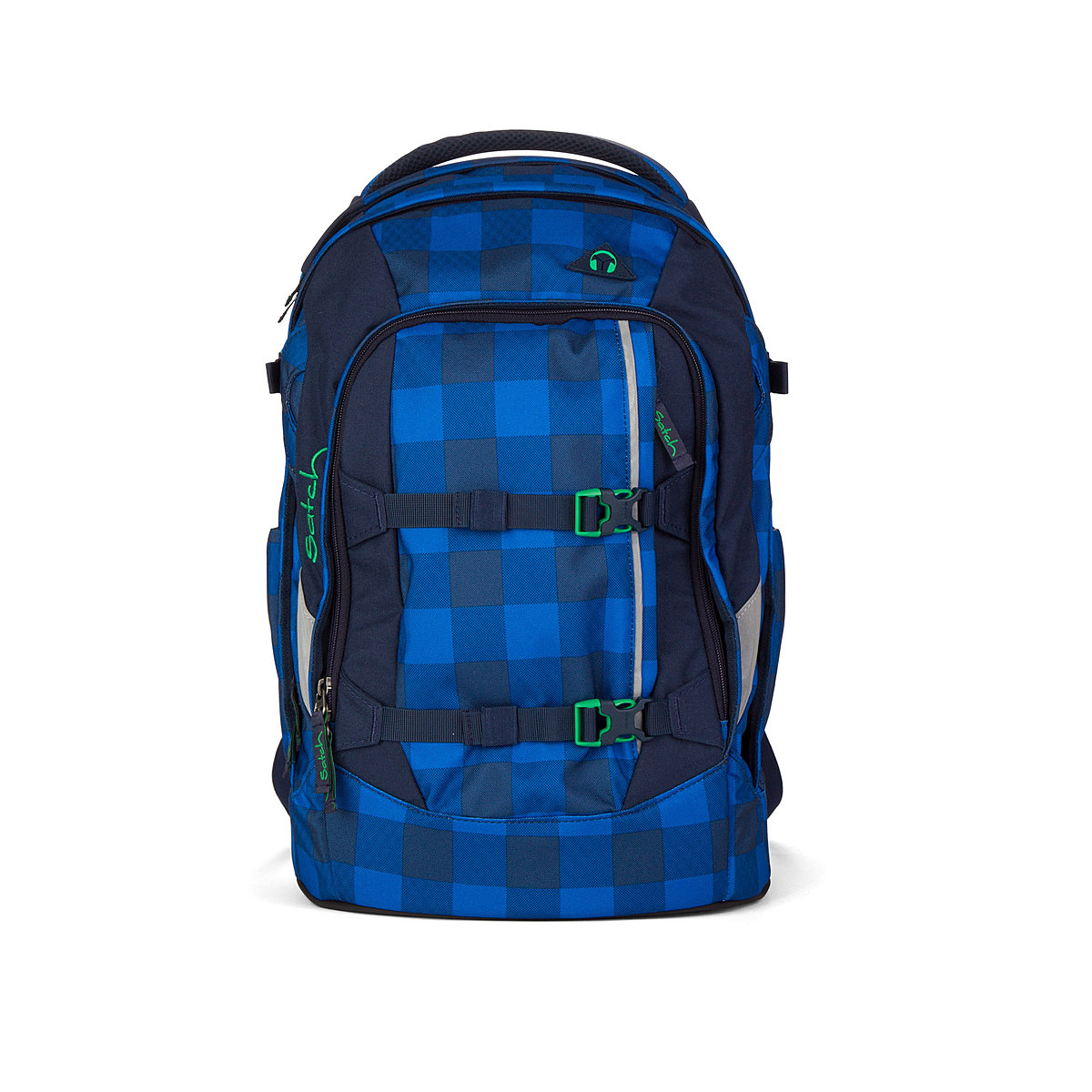 Satch by Ergobag Schulrucksack Bluetwist, blau grau karo | schulranzen.net