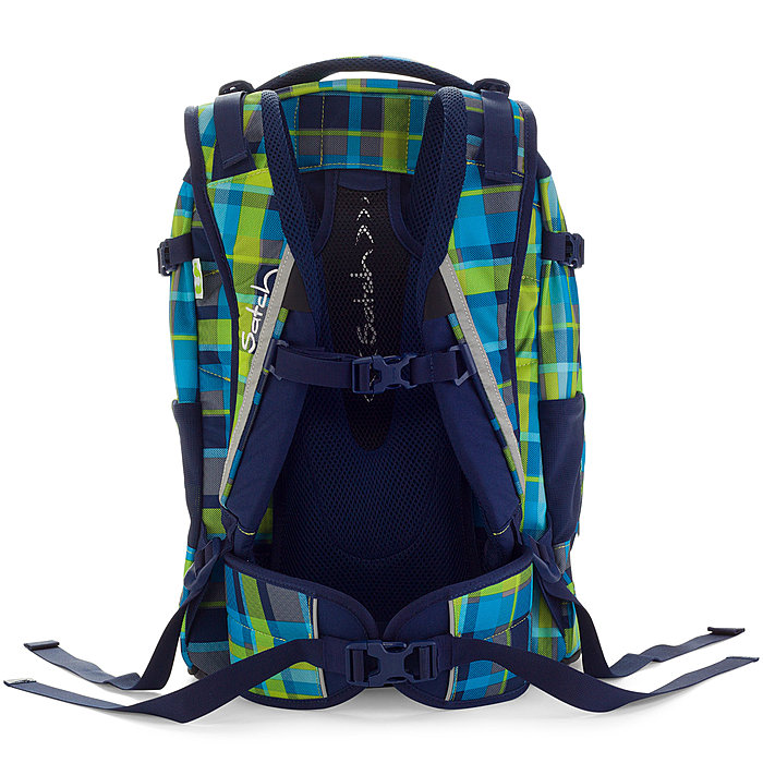 Satch by Ergobag Schulrucksack Breezer, blau grün kariert | schulranzen.net