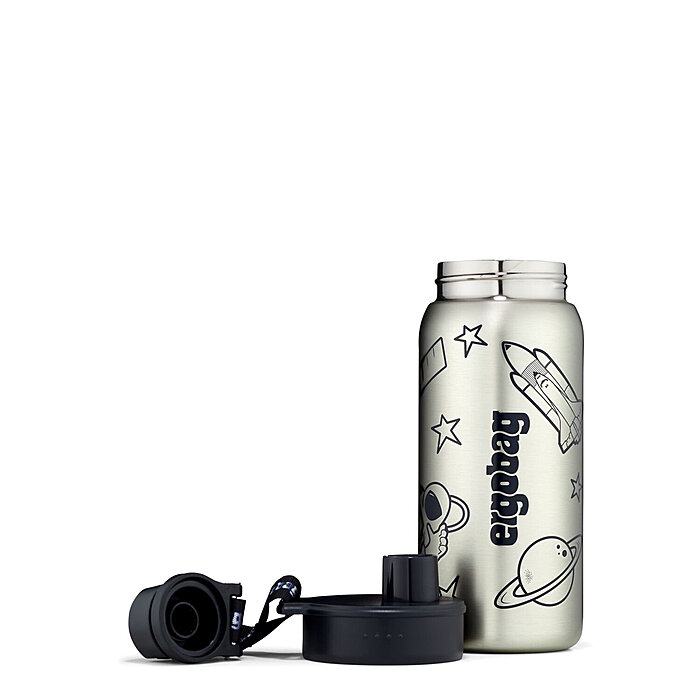 Ergobag Trinkflasche Edelstahl Schwarz | schulranzen.net