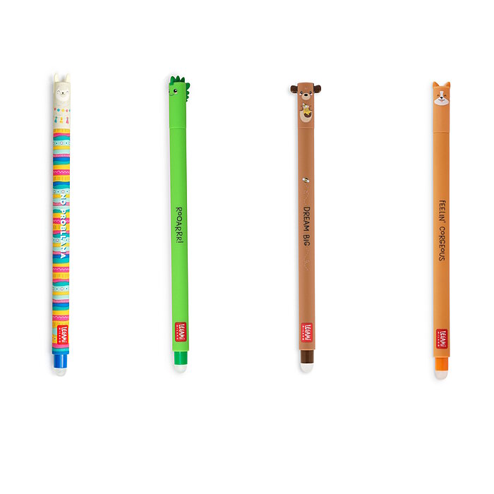 Legami Erasable Gel Pen 4 teiliges Set inklusive Lama | schulranzen.net