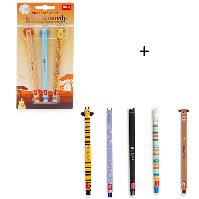 Legami Radierbare Gel Stifte Bundle - NEU Set Wild Savannah + 5 ...