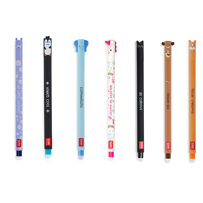 Legami radierbare Stifte Set mit 7 Gel Pen inklusive Pinguin ...