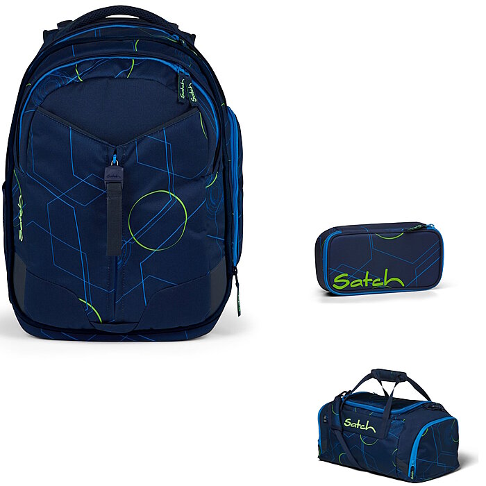 Satch Match Blue Tech 3 tlg Schulrucksack-Set. Schulrucksack-Set ...