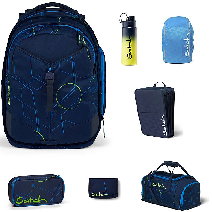 Satch Match Blue Tech 7 tlg Schulrucksack-Set.Schulrucksack-Set ...