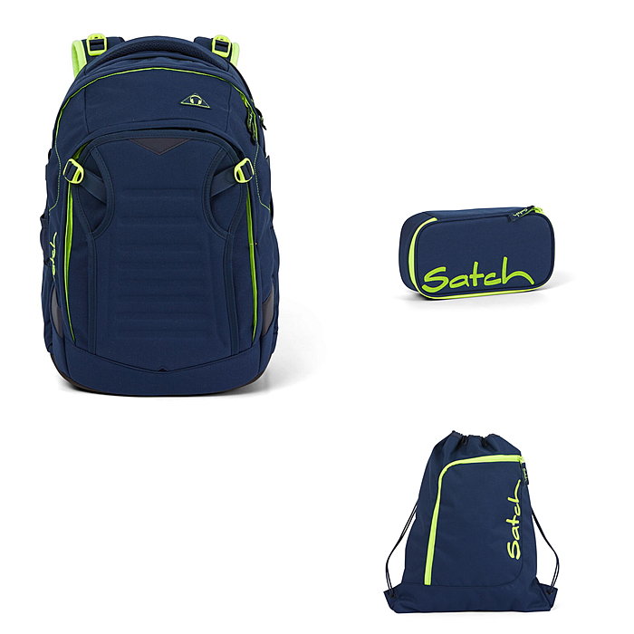 Satch Match Toxic Yellow 3tlg Schulrucksack-Set | schulranzen.net